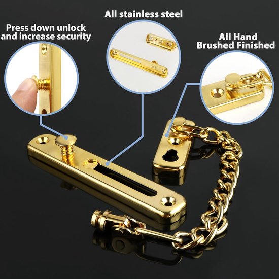 Gouden Afwerking (1 Stuks) - Deurketting - Ketting deurbeveiliging ...