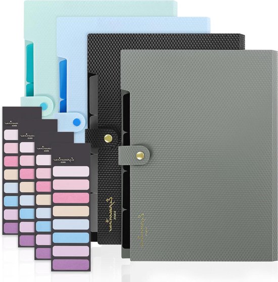 Uitbreidende bestandsmap organizer - 9 pocket map met labels - plastic ...