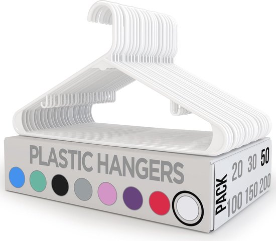 Plastic Kleerhangers - 50 Stuks - Ruimtebesparende en Duurzame Hangers ...