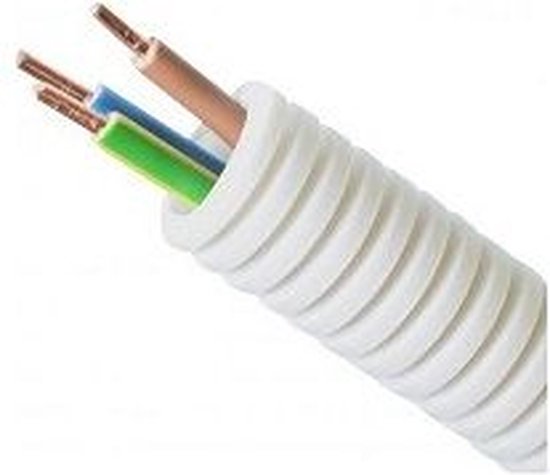 Preflex flexibele buis 5/8 (16mm) met 3x2,5 mm2 VD-draad, rol 50 meter ...