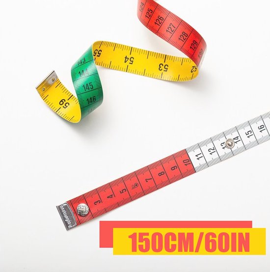 Meetlint 3 stuks - Kleurrijk Naaigitaar van 150 cm - Dubbelzijdig met ...