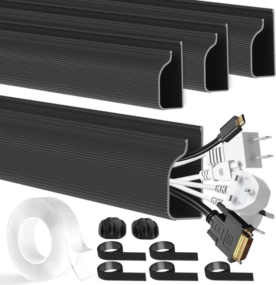 Kabelgoot Set voor Muur en Bureau - 4 Packs Kabel Trunking om Kabels te ...