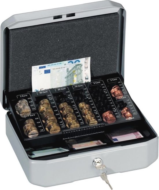 Geldkoffer Euroboxx S - Stevige metalen geldbak met 2 sleutels en ...