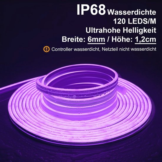 RGB Neon LED Strip voor Buiten - IP68 Waterdicht, Flexibel, Wifi ...