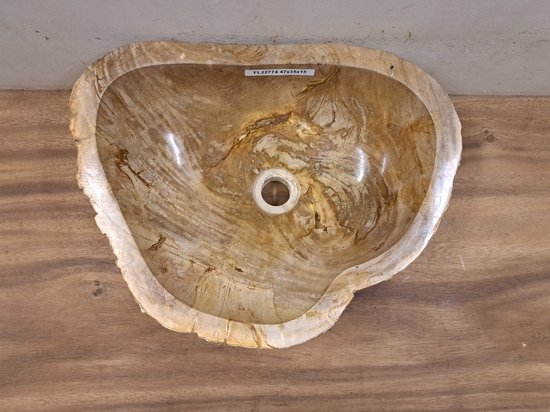 Waskom van versteend hout - 47x35x15cm - FL22774 | bol