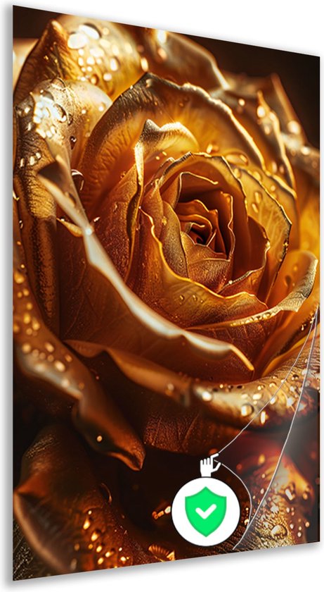 Roos poster - Bloem poster - Poster Waterdruppels - Wanddecoratie ...