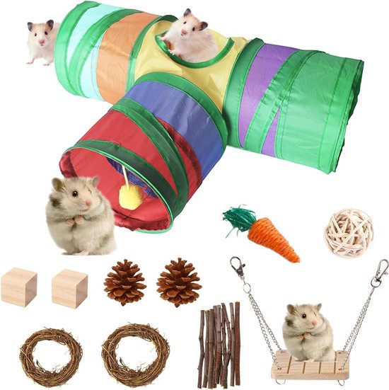 3-weg cavia tunnel buizen speelgoedset - verborgen speelgoed met ballen ...