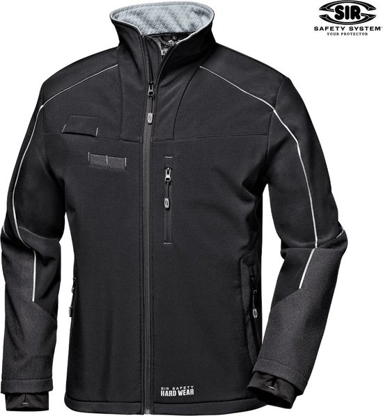 SIR SAFETY SHARK Softshell Werkjas HEREN Veiligheidsjas Zwart ...