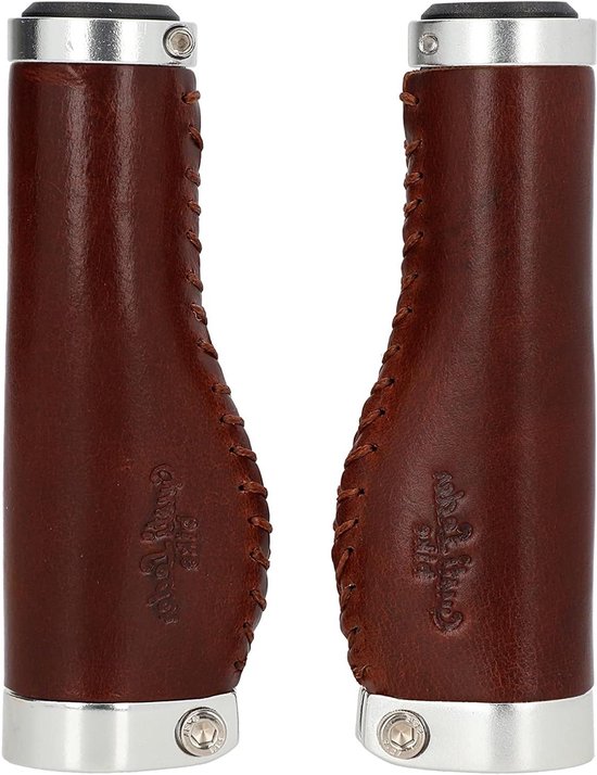 Handgreep voor fiets - fietshandgreep lederen handvat bruin leer ...