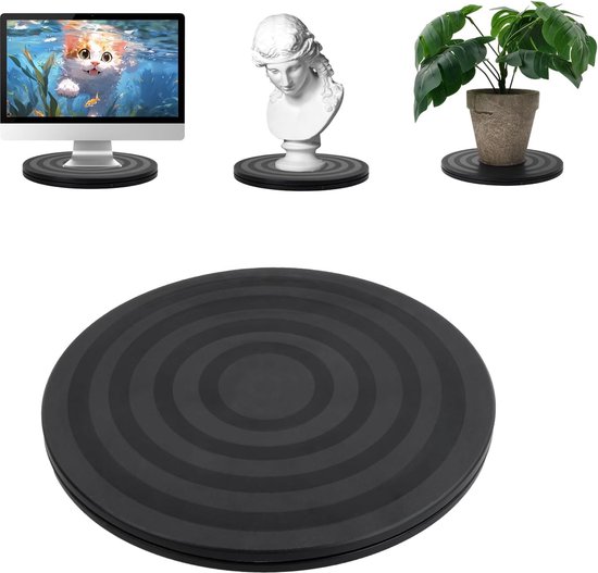 Riokem ® Zwarte 20 cm draaitafel, 360° draaibare draaitafel, kunststof,... | bol