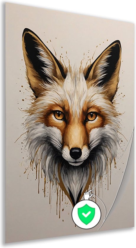 Vos poster - Dieren posters - Posters Druppels - Muurdecoratie ...