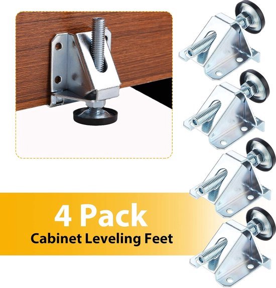 Pack of 4 Heavy Duty Furniture Levelling Feet M10, Adjustable Furniture ...
