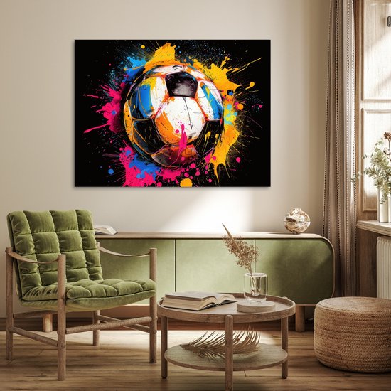 Poster 120x90 cm - Graffiti - Sport - Voetbal - Verf - Bal - Posters - Wanddecoratie... | bol