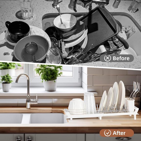 Compact Uitschuifbaar Afdruiprek - Klein RVS - Uitbreidbaar Afdruiprek ...