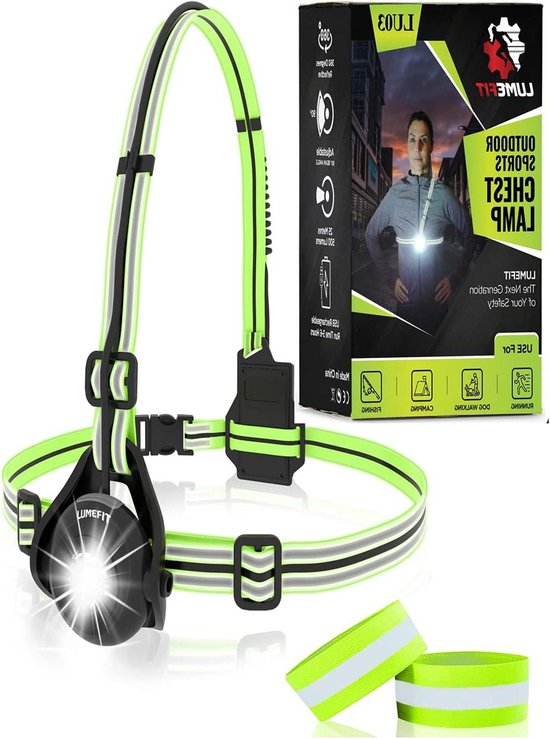 Hardloopverlichting Borst LED-lamp - 90° verstelbare stralingshoek 360 ...