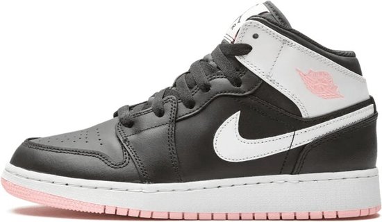 Air Jordan 1 Mid 'Arctic Pink Black' (GS) - maat EU37.5 - 555112-061 - zwart - roze -... | bol