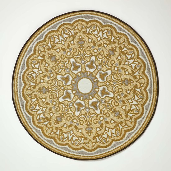 Homescapes Buitenkleed Rond Vloerkleed – ⌀180cm – Buitentapijt ...