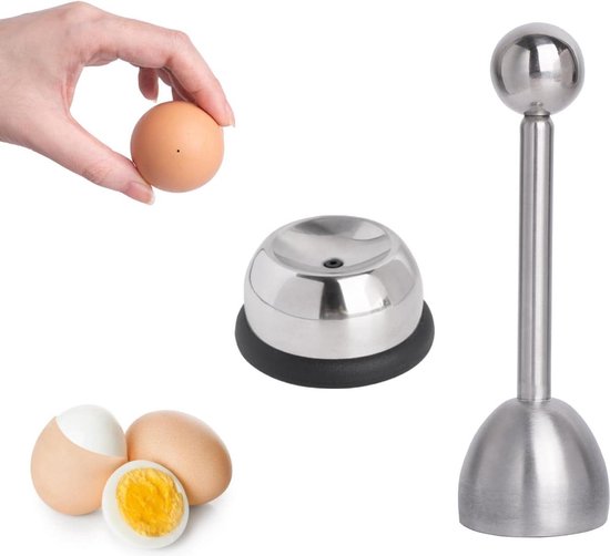Ei opener en eierprikker set 2 stuks - roestvrij staal - eiersnijder ...