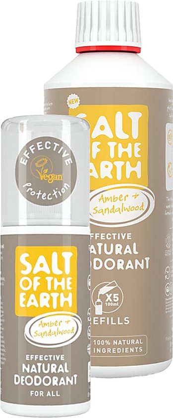 Salt of the Earth Amber & Sandalwood deodorant spray + refill | bol