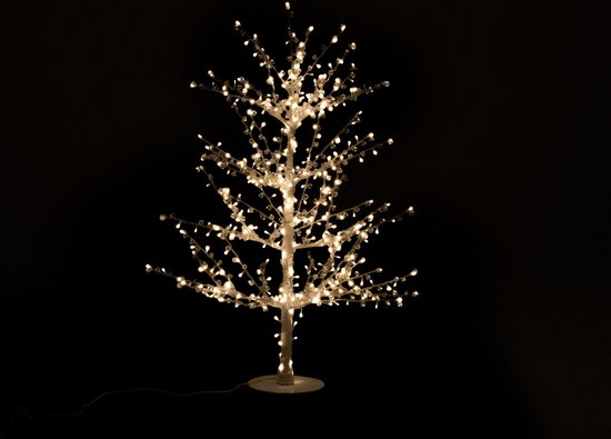 J-line - Boom Kaal+led+parel Metaal Wit Small - 77x77x125cm | bol