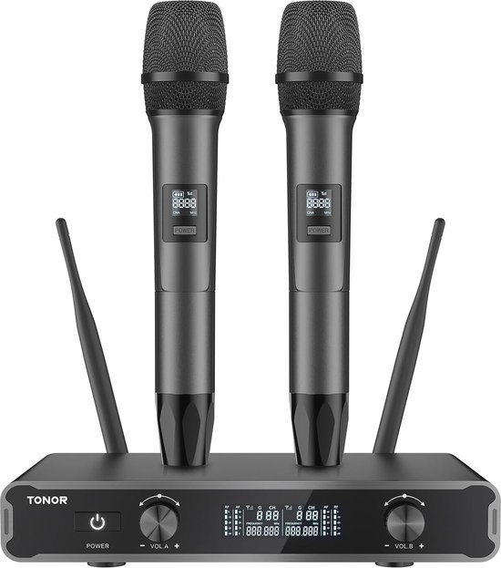 Draadloze Microfoons voor Karaoke en Optredens - 60m Bereik, 5 UHF ...