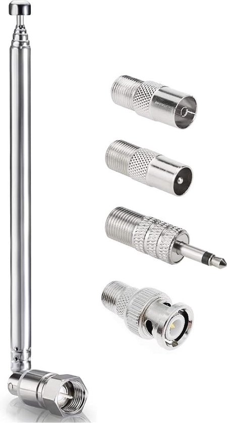 Telescopische FM/DAB Radio Antenne met Jack BNC Connector - Indoor ...