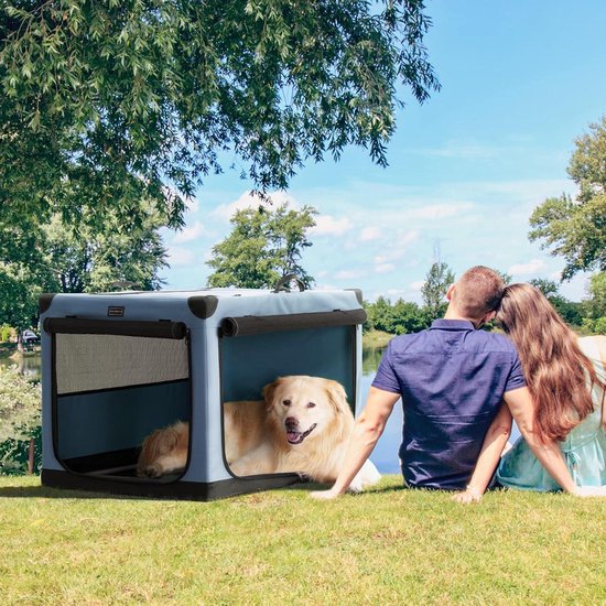 Hondenbench Opvouwbare autotransportbox voor honden en katten - Stof ...