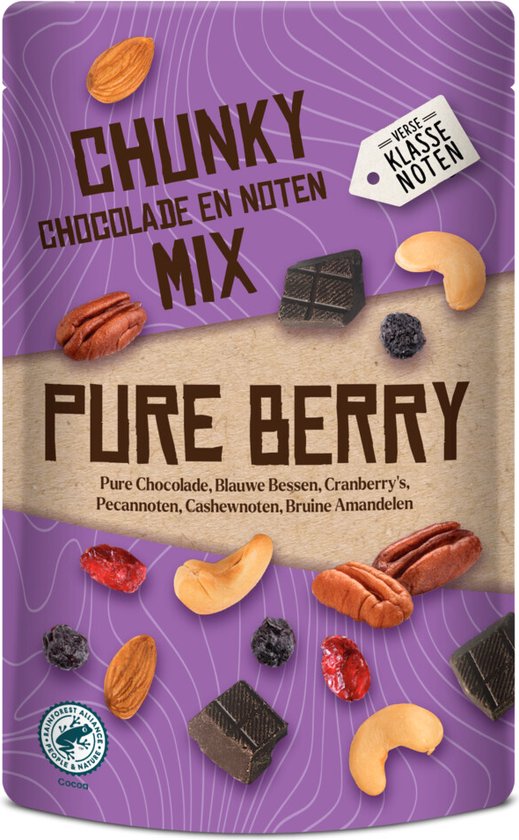 Verse Klassenoten Chunky Chocolade en Noten Mix Pure Berry - 6 x 150 gr -... | bol