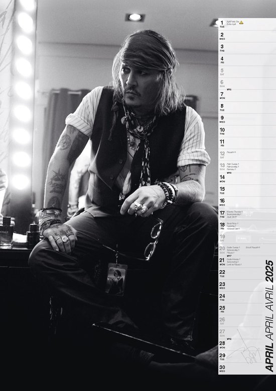 Johnny Depp Kalender 2025 | bol