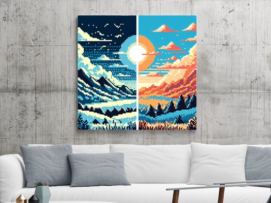 Pixel art landschap schilderij | Digitale droomlandschappen: een ode ...