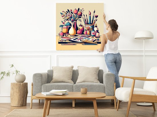 Acryl stilleven schilderij | Vibrant Still Life Expressing Serenity ...