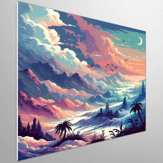 Pixel art aquarel schilderij | Digital Watercolor Masterpiece: The ...