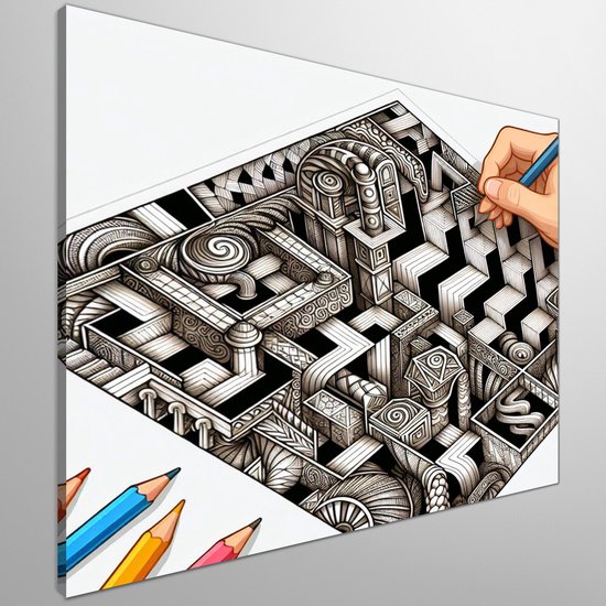 Doodle escher schilderij | Escher's intricate doodles merge into ...