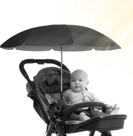 Parasol kinderwagen UV-bescherming 50+ / 70 cm diameter met overhang ...
