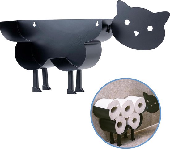 Vrijstaande Reserverolhouder Kat Design - Hangende WC Papier Houder ...