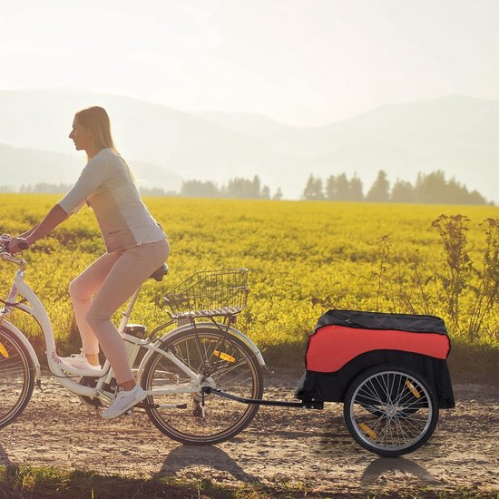 Fietskar, fietsaanhanger, model 3, rood, L | bol