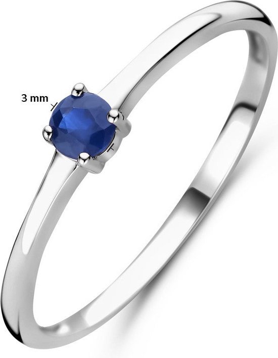 Gerhodineerd Zilver Ring Met Geboortesteen Saffier September 1337050 | bol