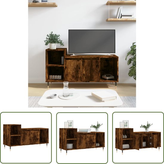 vidaXL Houten Tv-meubel - Tv-meubel - Tv-meubel 100x35x55 cm bewerkt ...