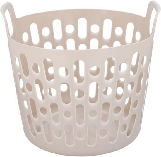 Flexibele wasmand - beige - 35 liter - kunststof - 39 x 41 x 36 cm | bol