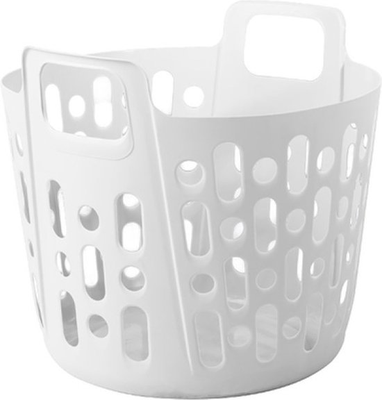 Flexibele wasmand - wit - 35 liter - kunststof - 39 x 41 x 36 cm | bol