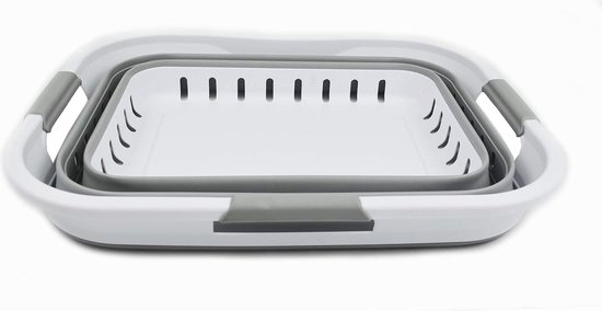 Inklapbare 3-handled plastic wasmand - Ruimtebesparende opvouwbare ...
