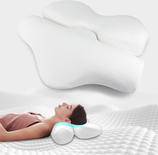 Ergonomisch traagschuim orthopedisch hoofdkussen - nekkussen voor nek en schouder -... | bol