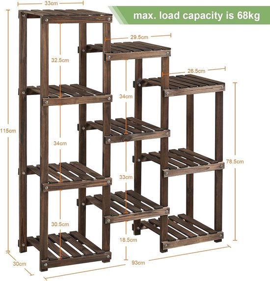 Plantenstandaard met 10 platformen voor balkon en tuin ...
