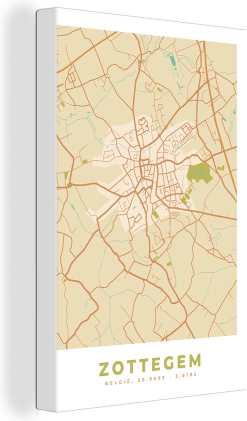 Canvas schilderij 120x180 cm - Wanddecoratie Kaart - Retro ...