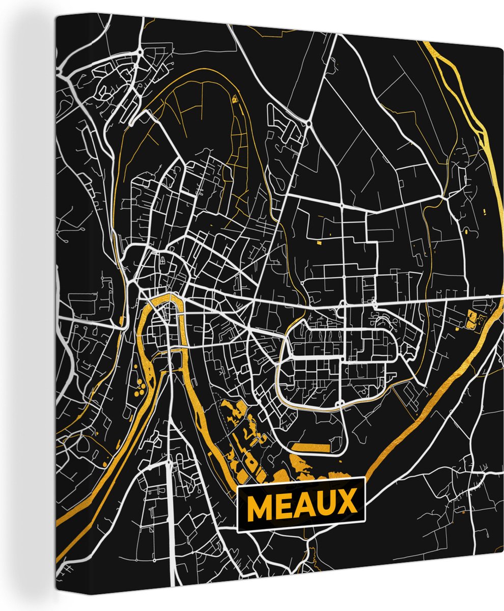 Tableau Peinture sur Toile Carte - France - Meaux - Plan de Ville ...