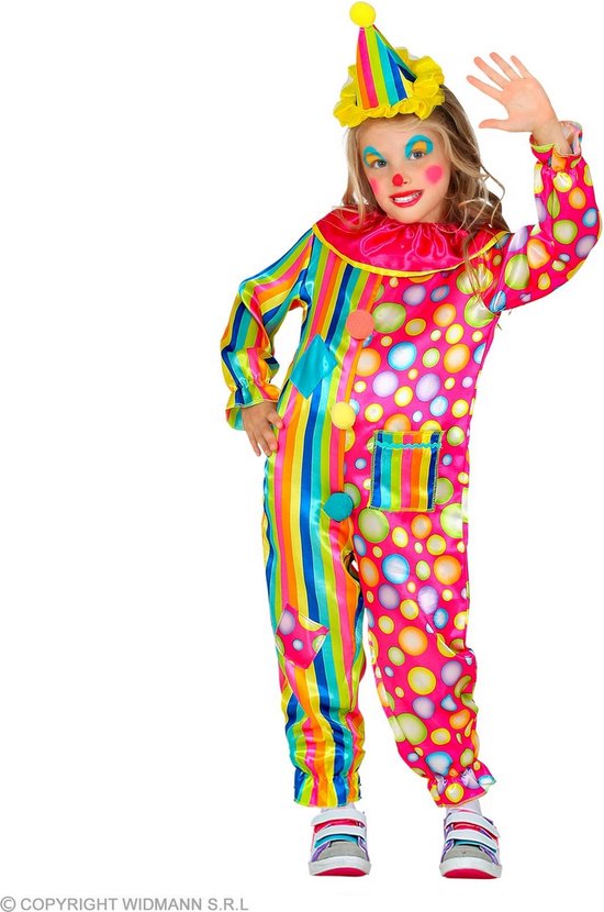 Clown & Nar Kostuum | Zeer Vrolijke Regenboog Clown Kind Kostuum | Maat ...