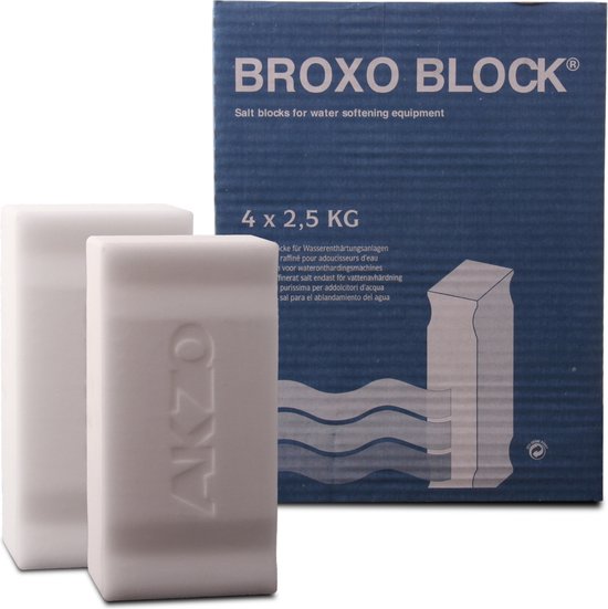 Broxo Block - 4 x 2,5 kg - Regeneratiezout - Onthardingszout zout | bol