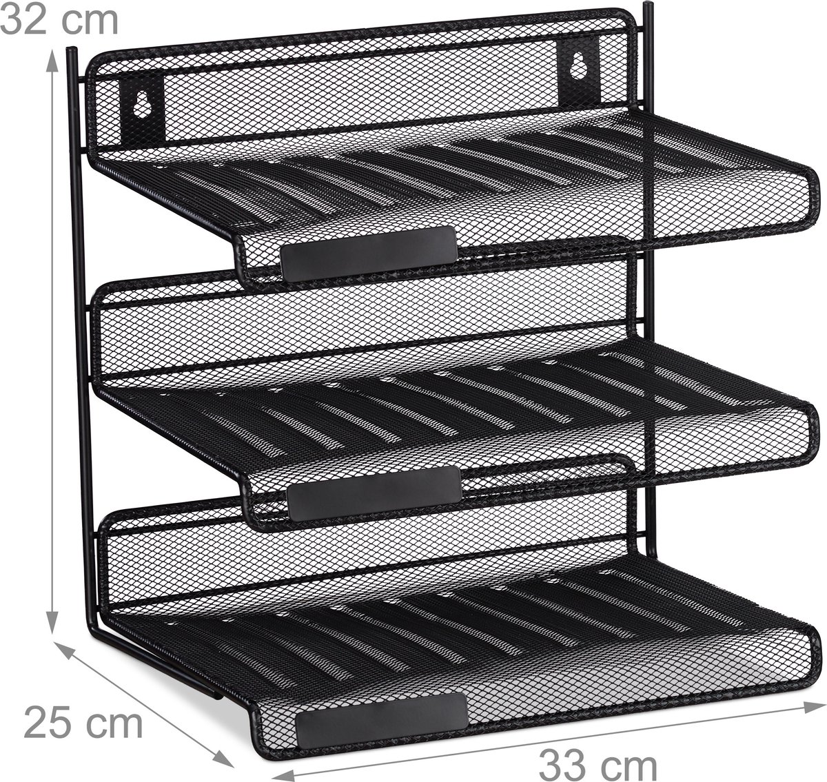 Relaxdays 1x brievenbak metaal - zwart sorteerrek - postvak ...