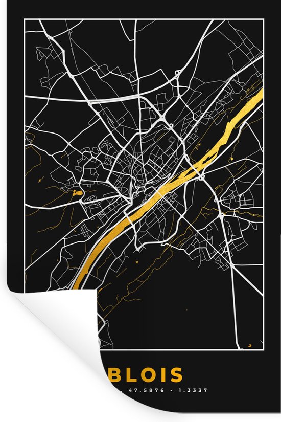 Stickers muraux - Plan de ville - Blois - Plan - Carte - France - 20x30 ...