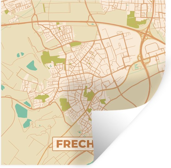 Stickers muraux - Frechen - Carte - Vintage - Plan de la ville - Carte ...